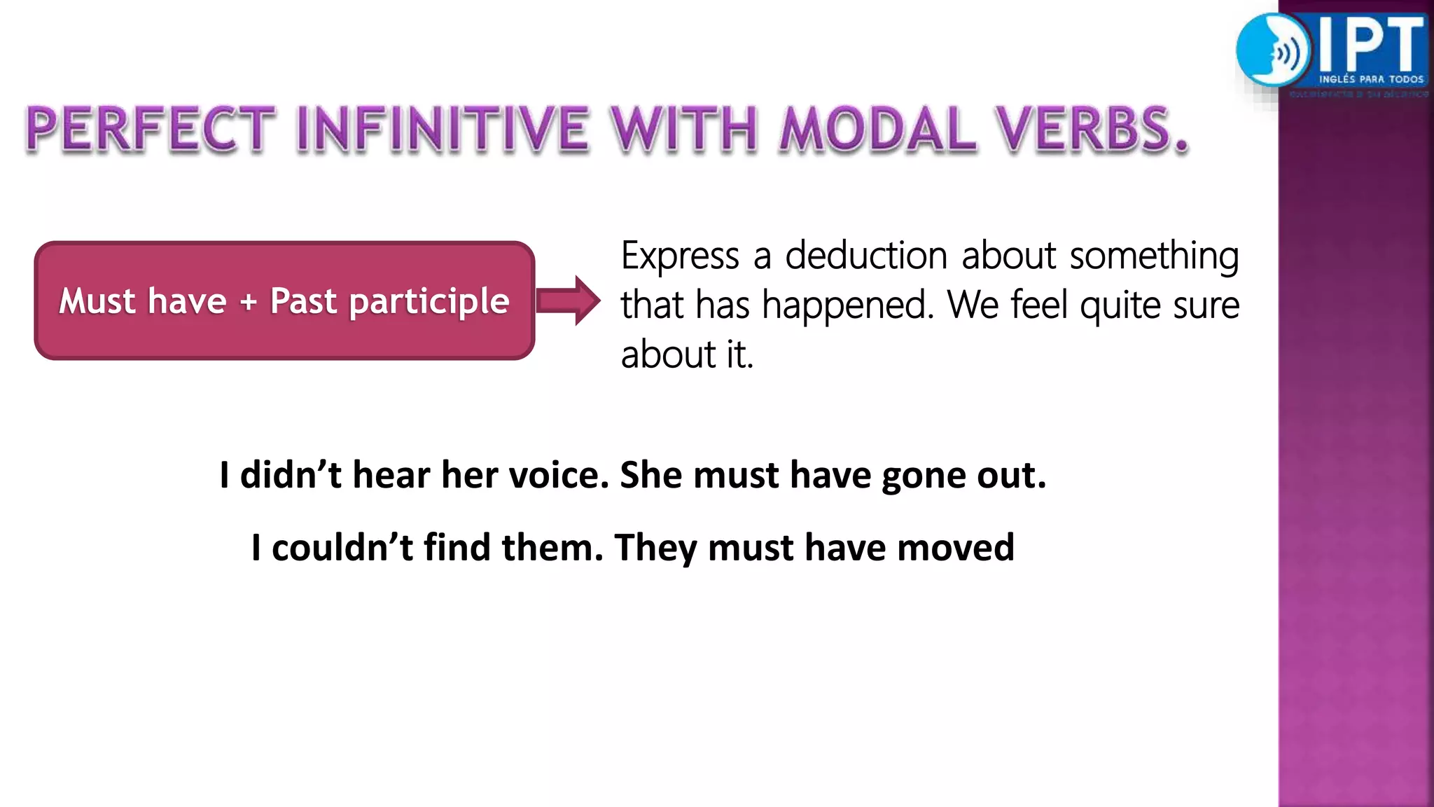 Unit 8 perfect infinitive | PPTX