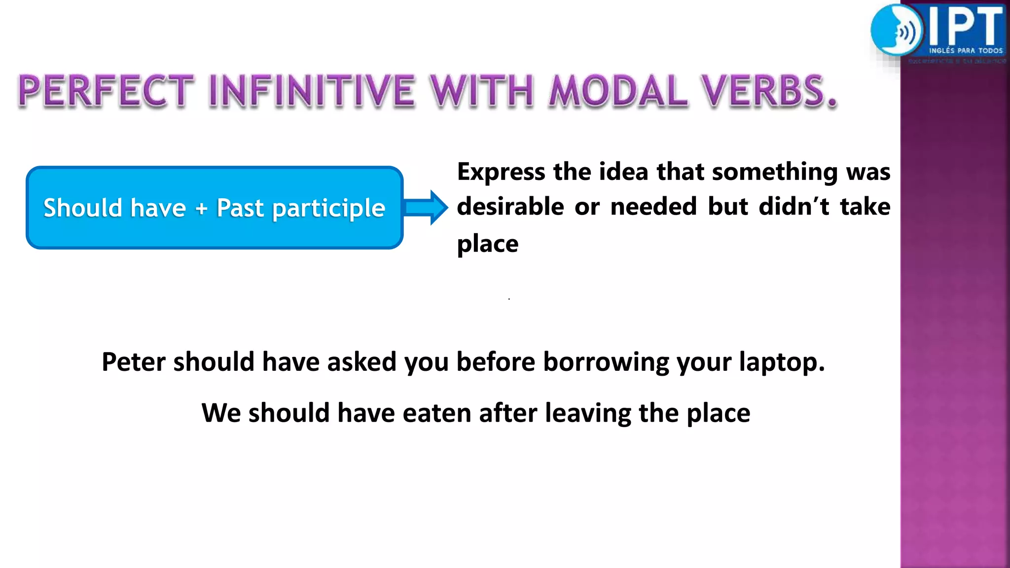 Unit 8 perfect infinitive | PPTX