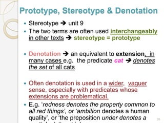Unit 8 Words and Things - Extensions and Prototypes | PPT