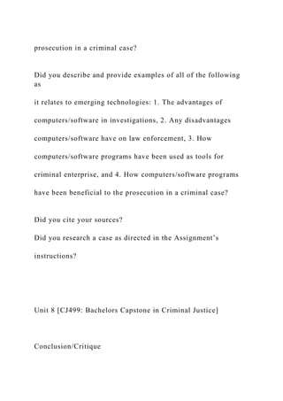 Unit 8 [CJ499 Bachelors Capstone in Criminal Justice] .docx