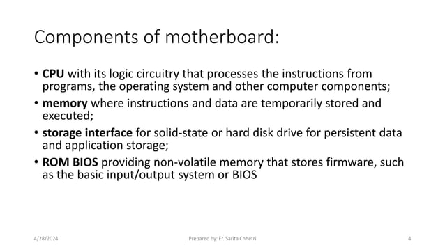 Computer Hardware and It's Components By Sulav Acharya | PPT
