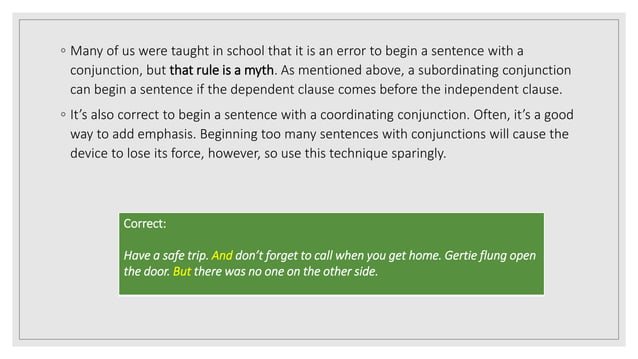 Powerpoint Slides Grammar Conjunction Pptx Free Download
