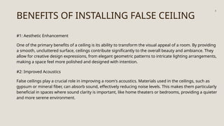 UNIT 8_ FALSE CEILING SYSTEMS | CEILING DESIGN | PPTX