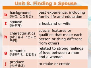 Unit 8 finding a spouse | PPT
