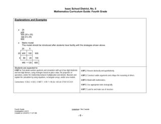 Unit 8 Fourth Grade 2012 2013 | PDF