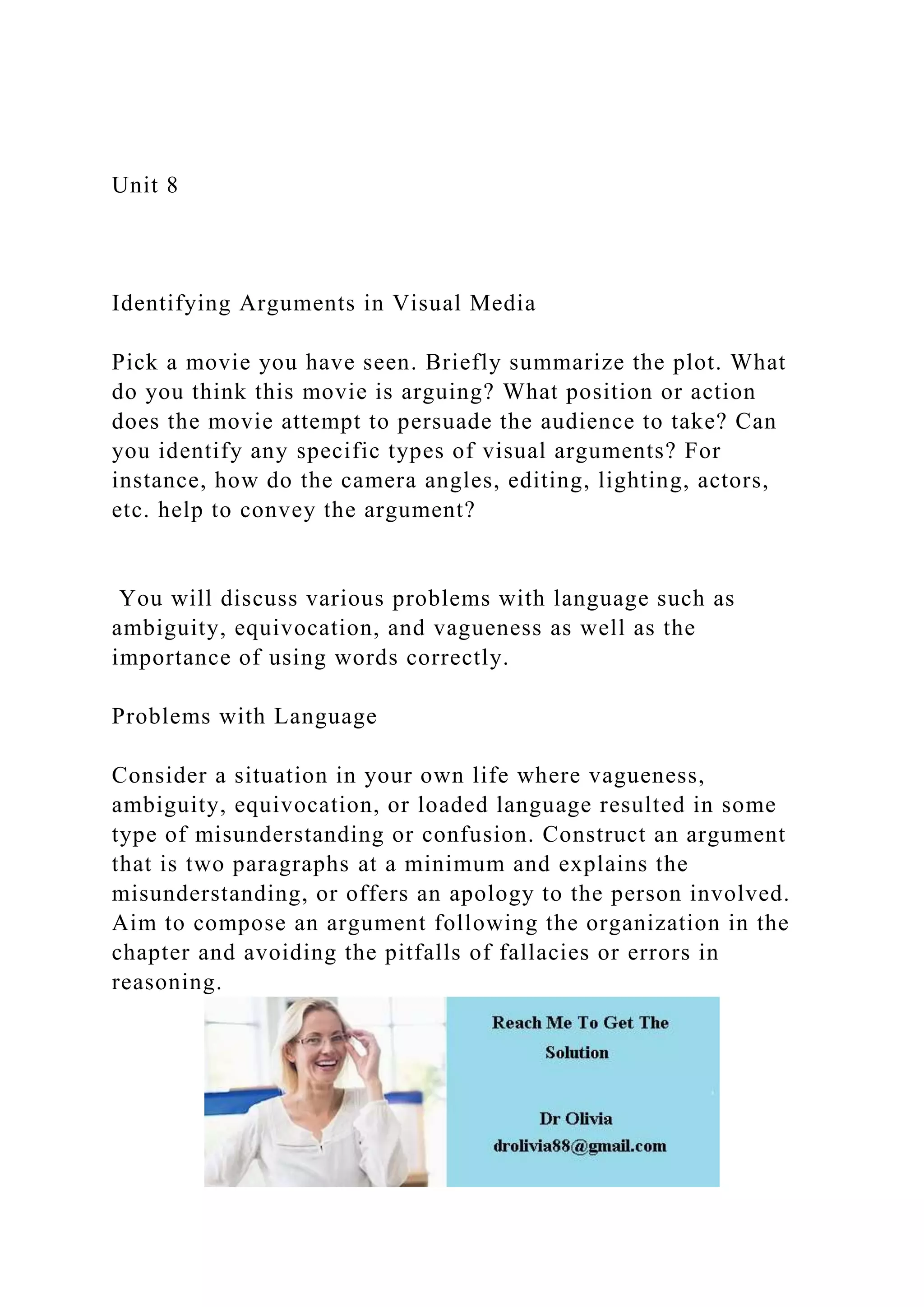 Unit 8Identifying Arguments in Visual MediaPick a movi.docx