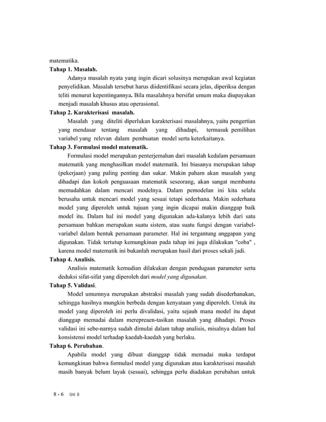 Unit8 konsep dasar_pemodelan_matematika | PDF