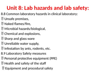 Lab hazards and lab safety 2nd part for medical labortory | PPTX