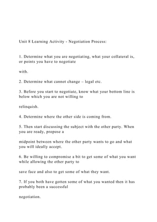 Unit 8 Learning Activity - Negotiation Process 1. Dete.docx