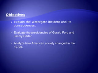 Unit 8 lesson 1 nixon, ford and carter | PPT