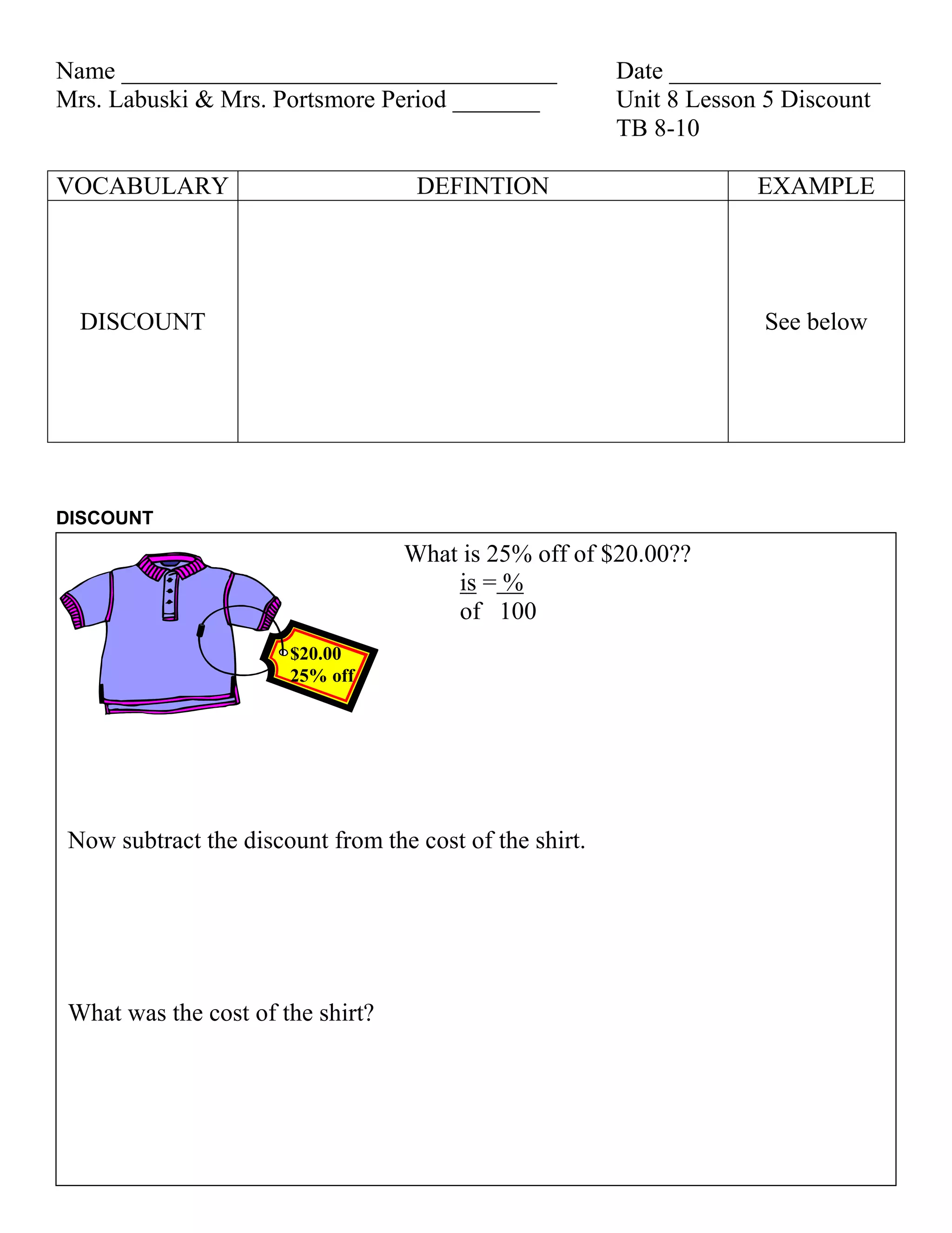 Unit 8 lesson 5 discount | DOCX