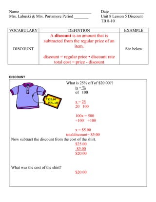 Unit 8 lesson 5 discount | DOCX