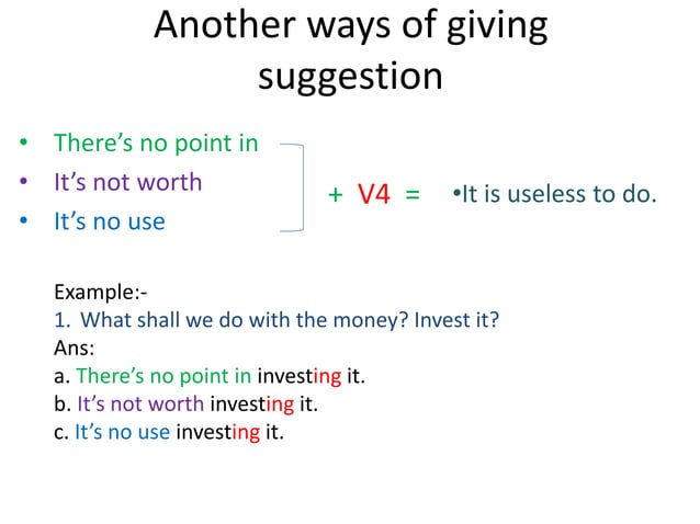 Suggestion Advice | PPT