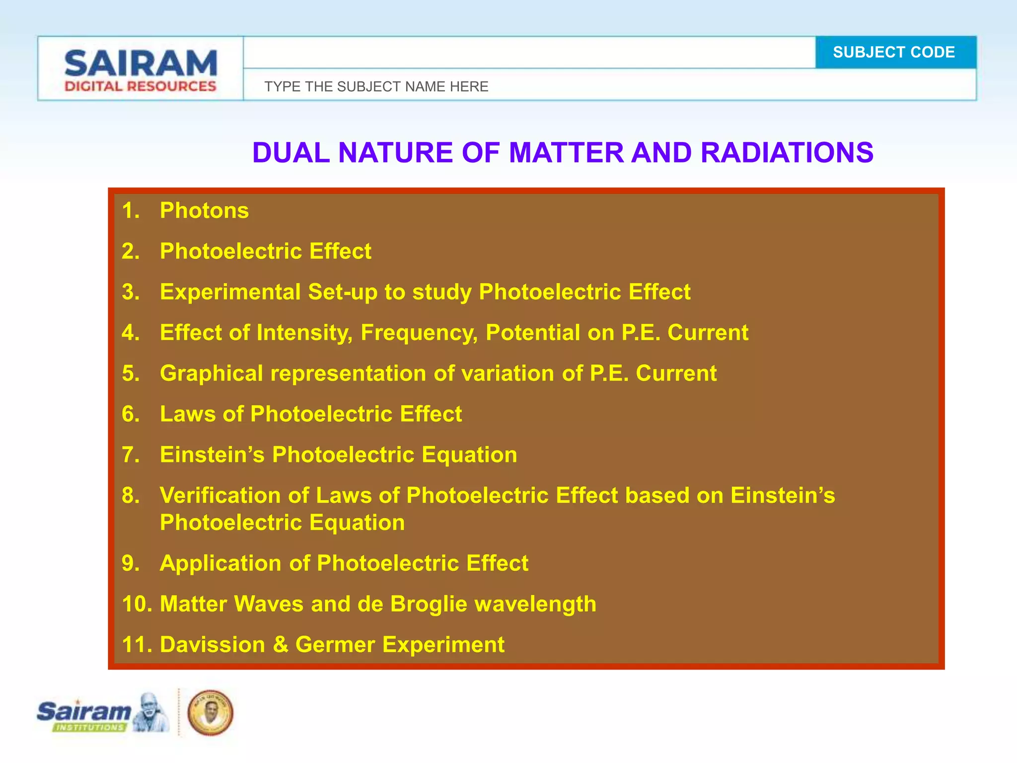 Dual Nature of matter and radiations | PPT