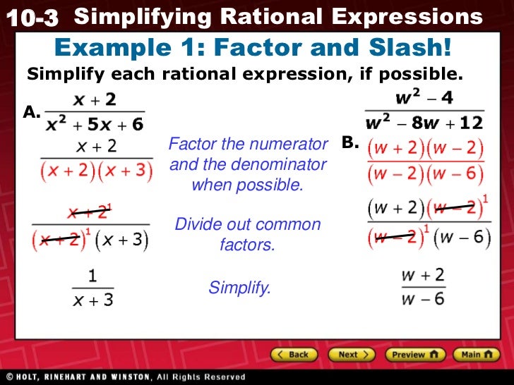 Unit 8(rational expressions) week 22 - simplifying rational express…