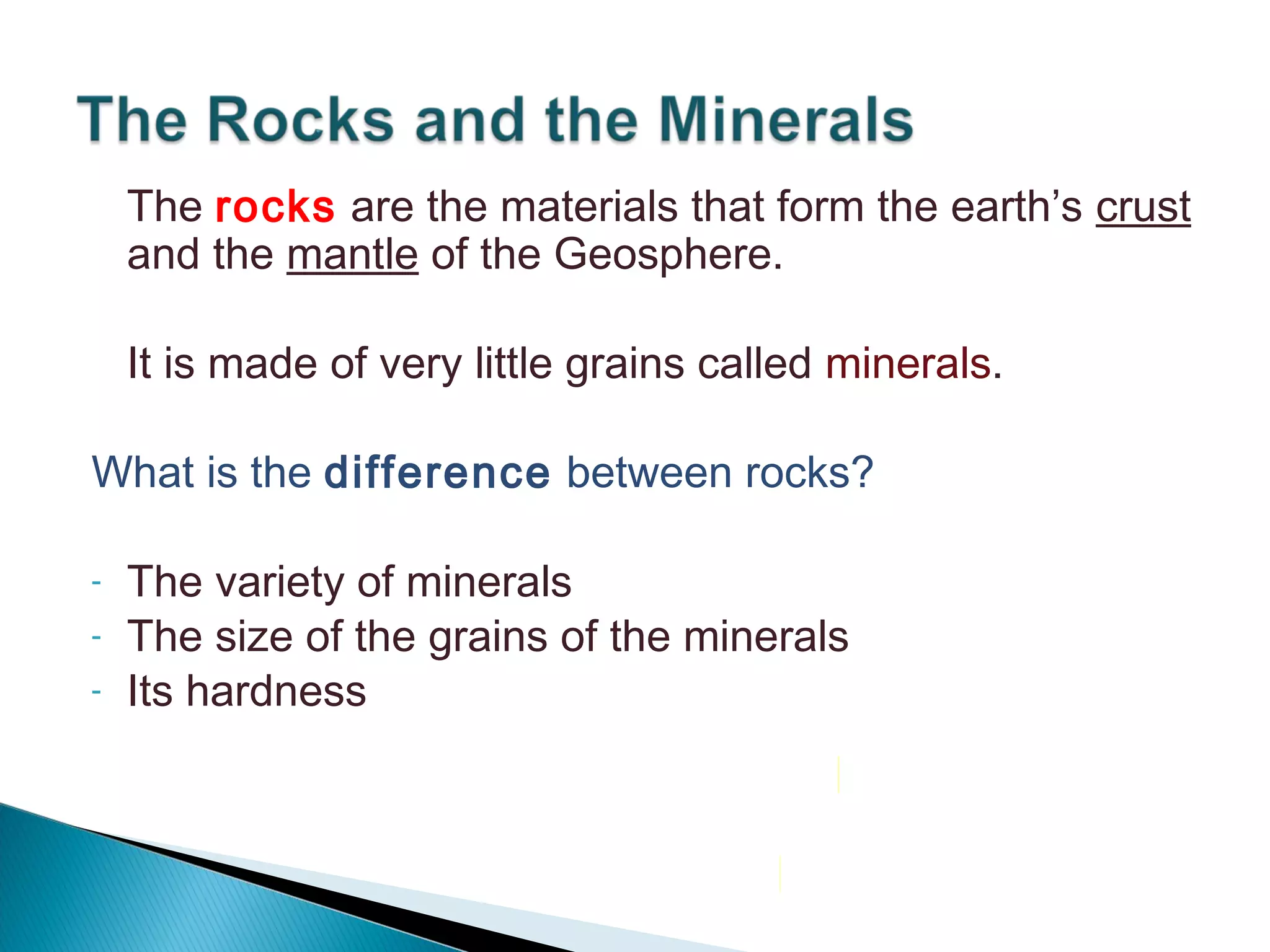 Unit 8 rocks and minerals '13 | PPT