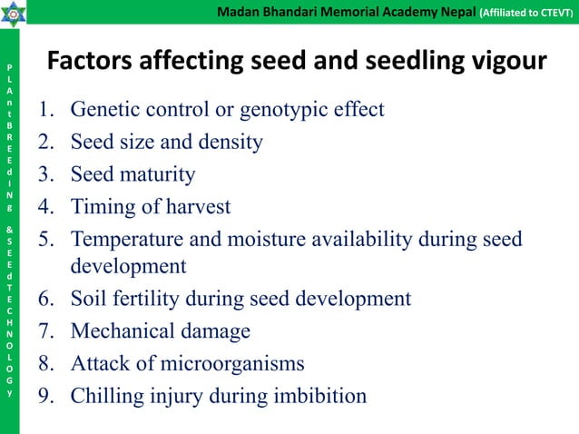 Unit 8 Seed vigor.pptx | Agriculture | Industries