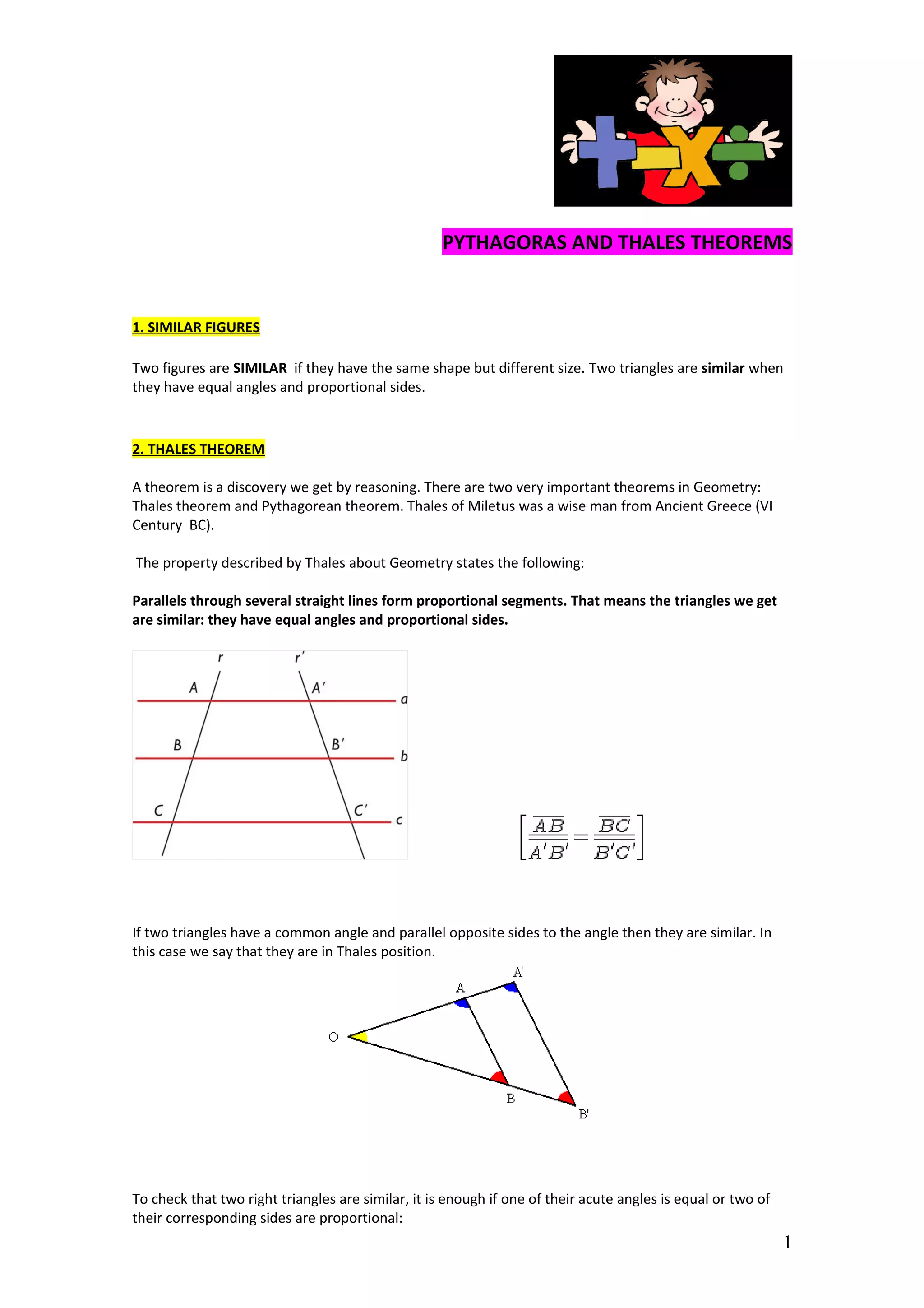 Unit 8 thales and pythagoras theorems | DOC