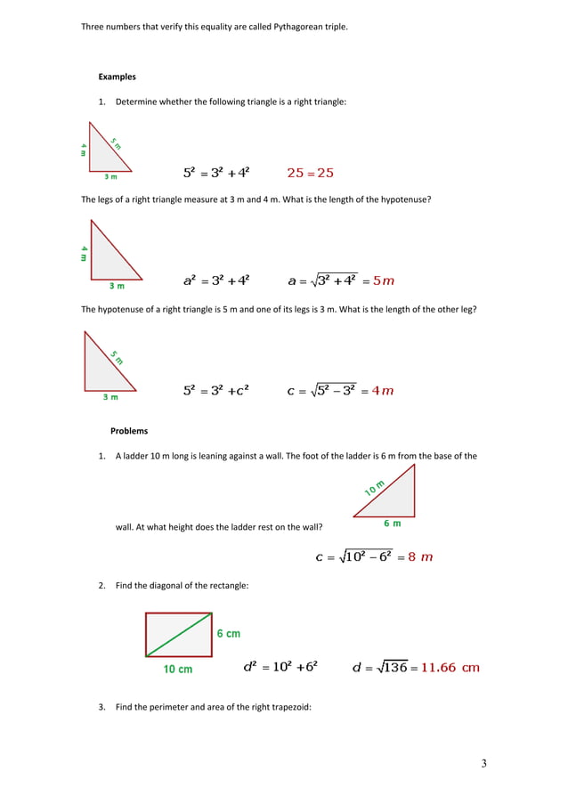 Unit 8 thales and pythagoras theorems | DOC