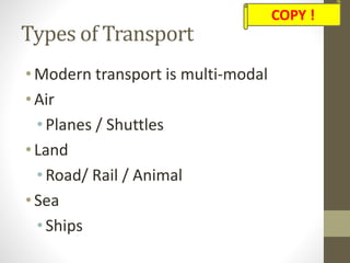 Sec 2 Unit 8 transport and communications | PPTX