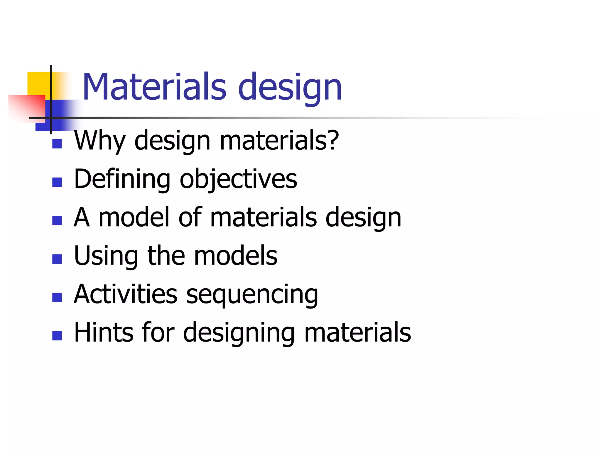 ESP MATERIAL DESIGN | PPT