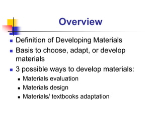 ESP MATERIAL DESIGN | PPT
