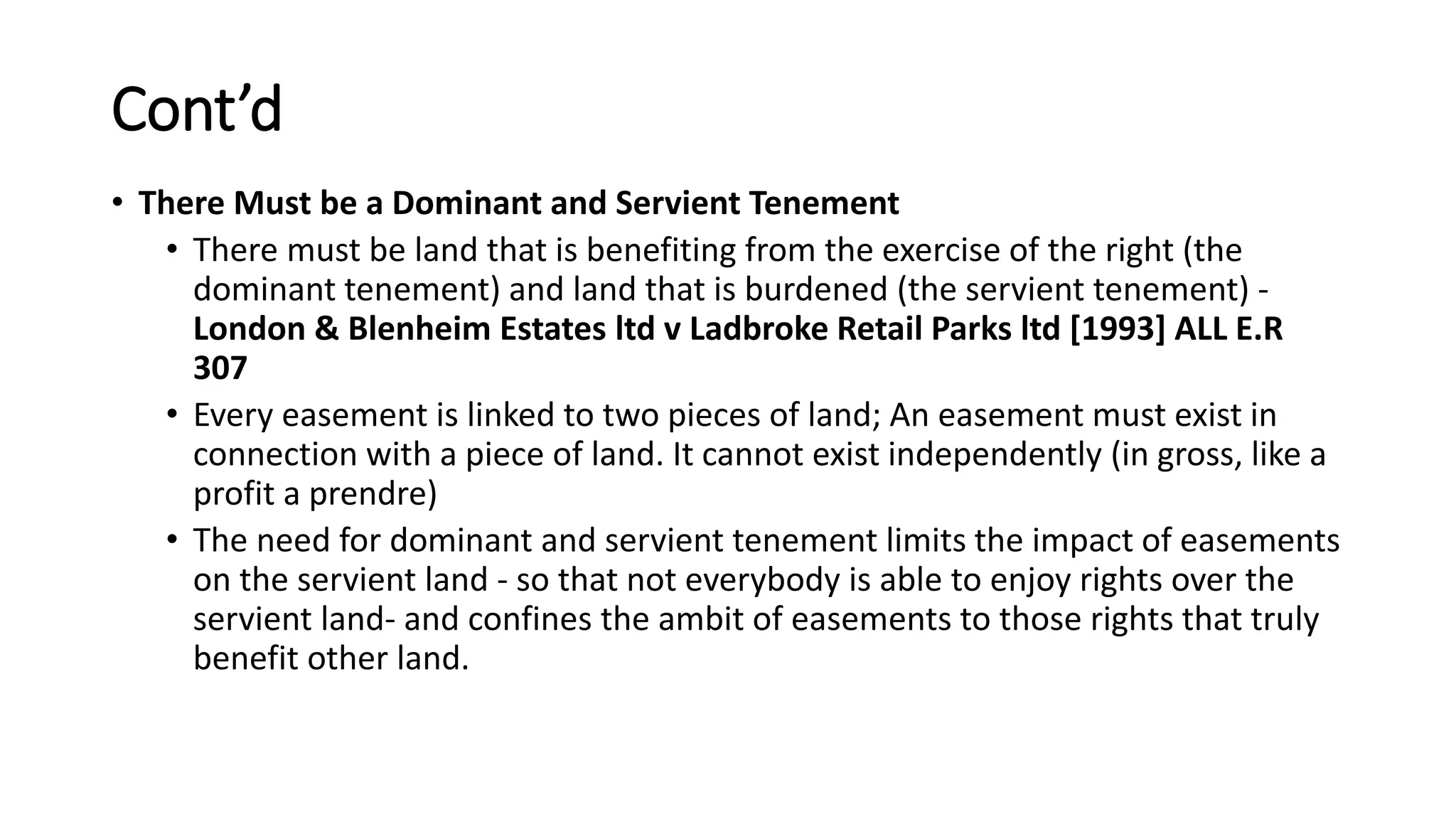 Easements in zambia, the system of conveyancing land and registration ...