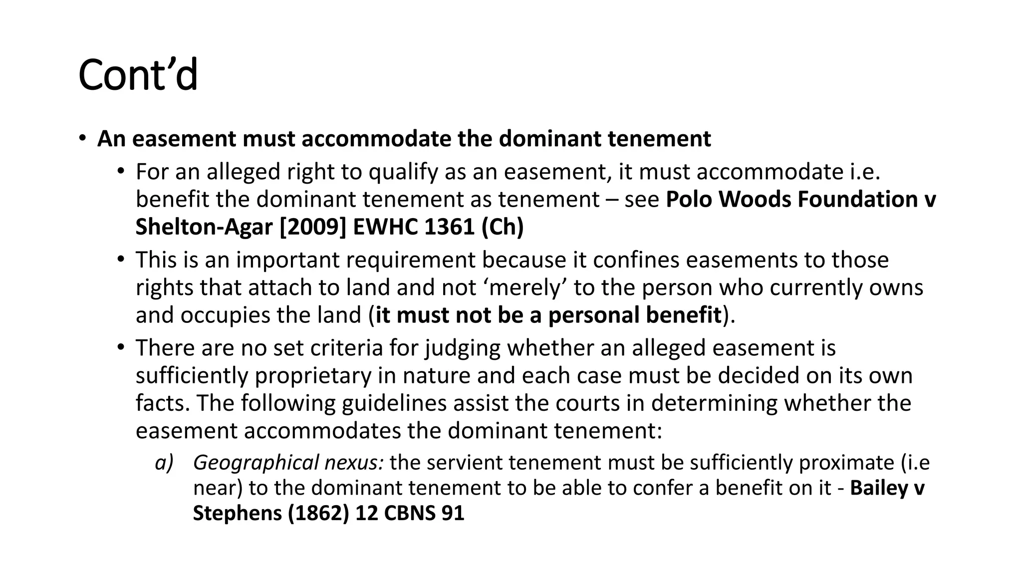 Easements in zambia, the system of conveyancing land and registration ...