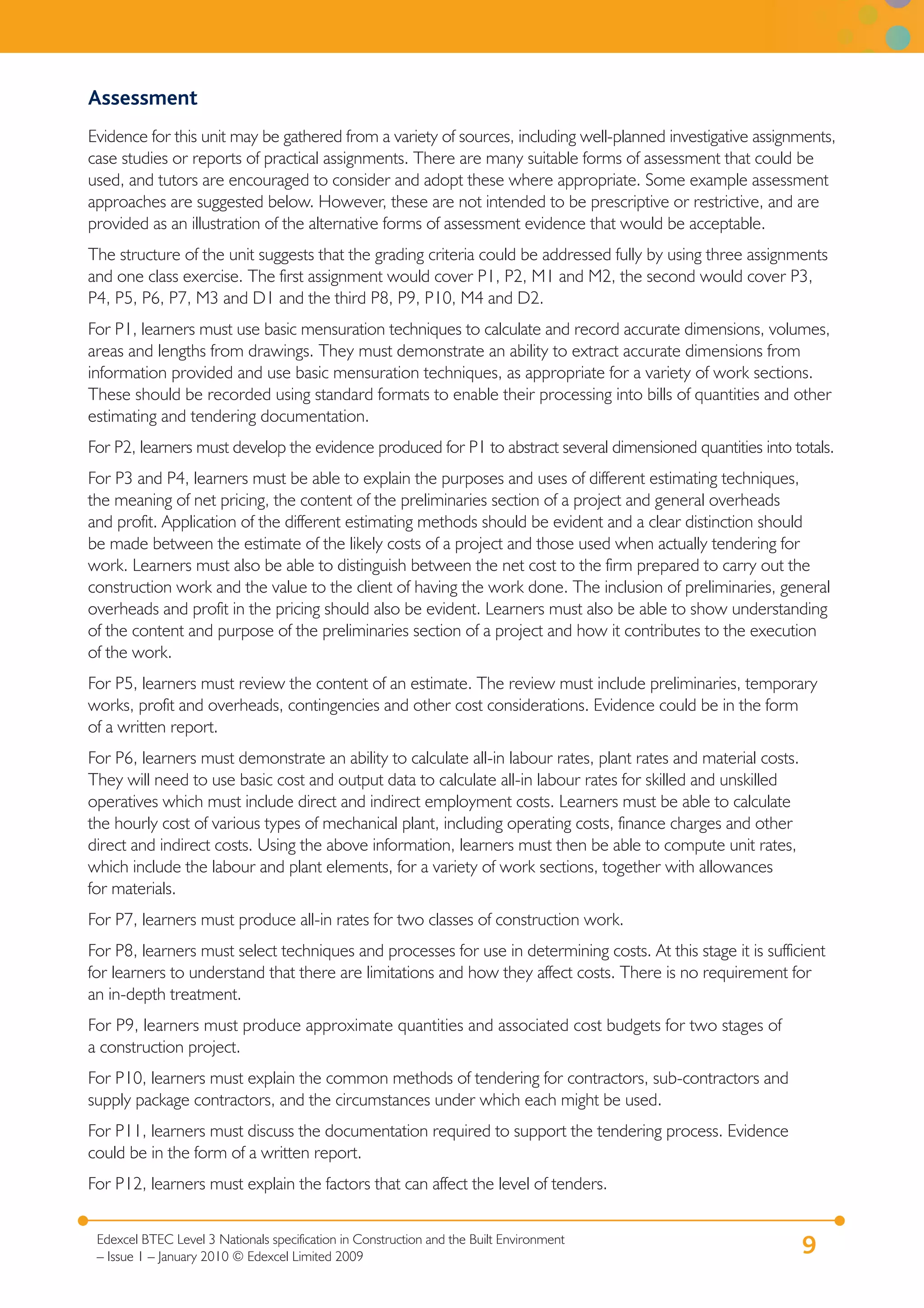 Unit 9 - Measurung & Estimating & Tendering Process.pdf