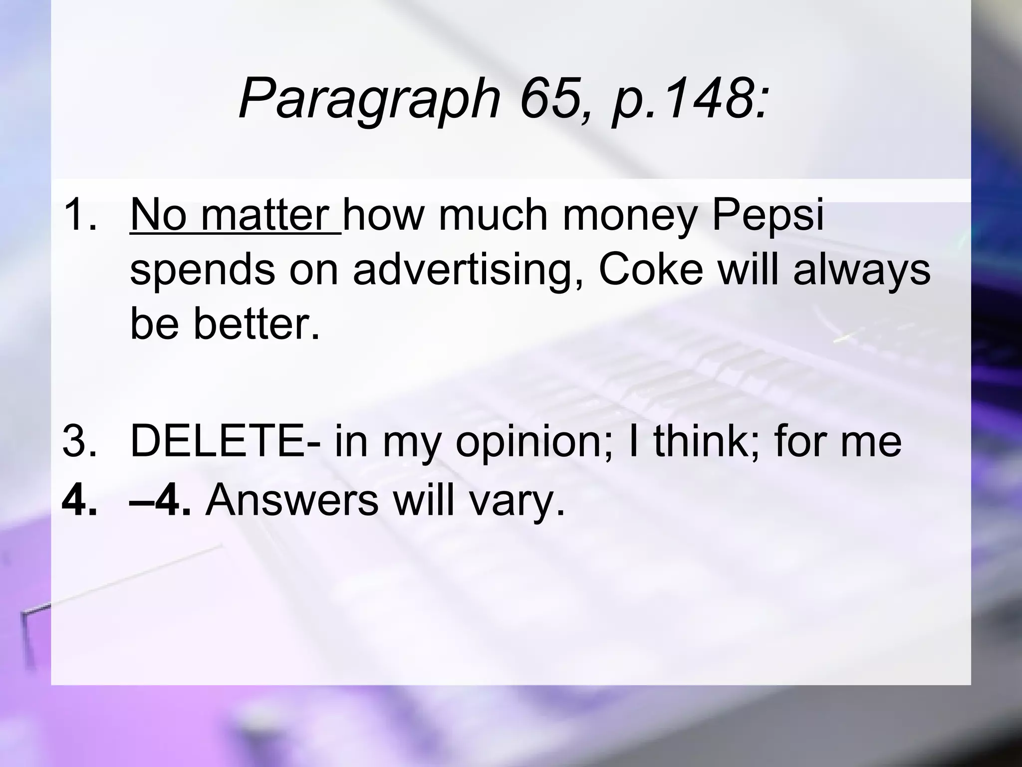 Unit9 Opinion Paragraph | PPT