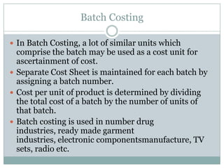 Unit 9 costing methods | PPT