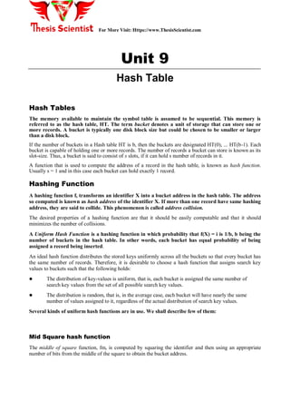 Hash Tables in data Structure | PDF