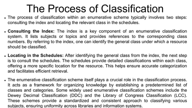 Enumerative And Faceted Classification System Pptx