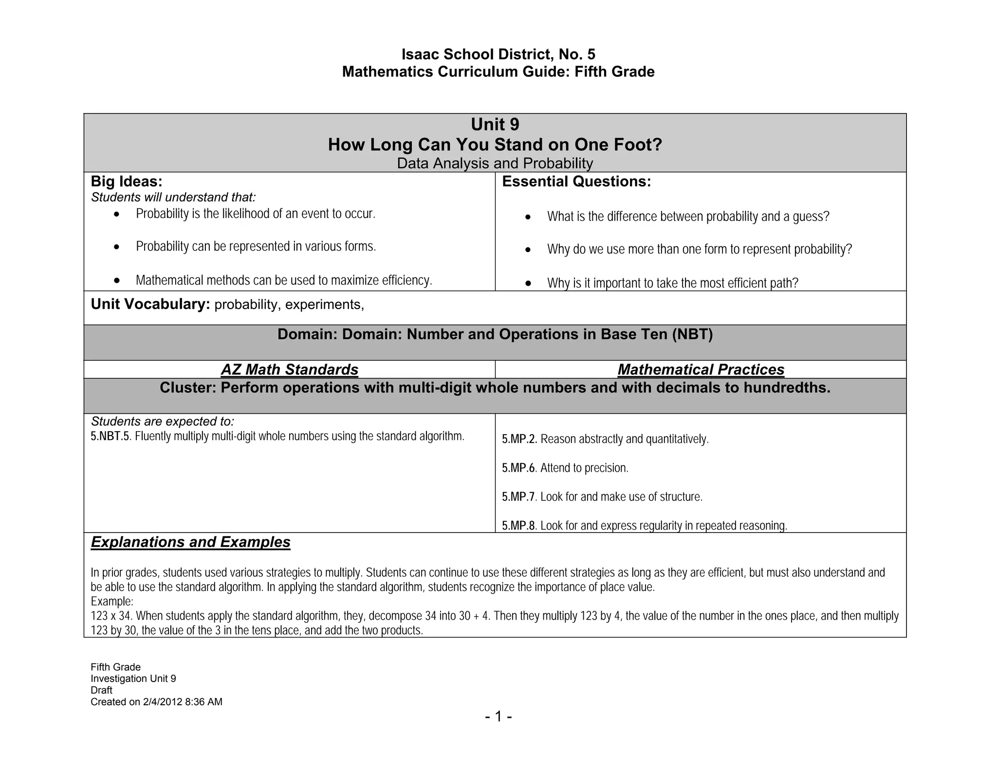 Unit 9 Fifth Grade cs 2012 2013 | PPT