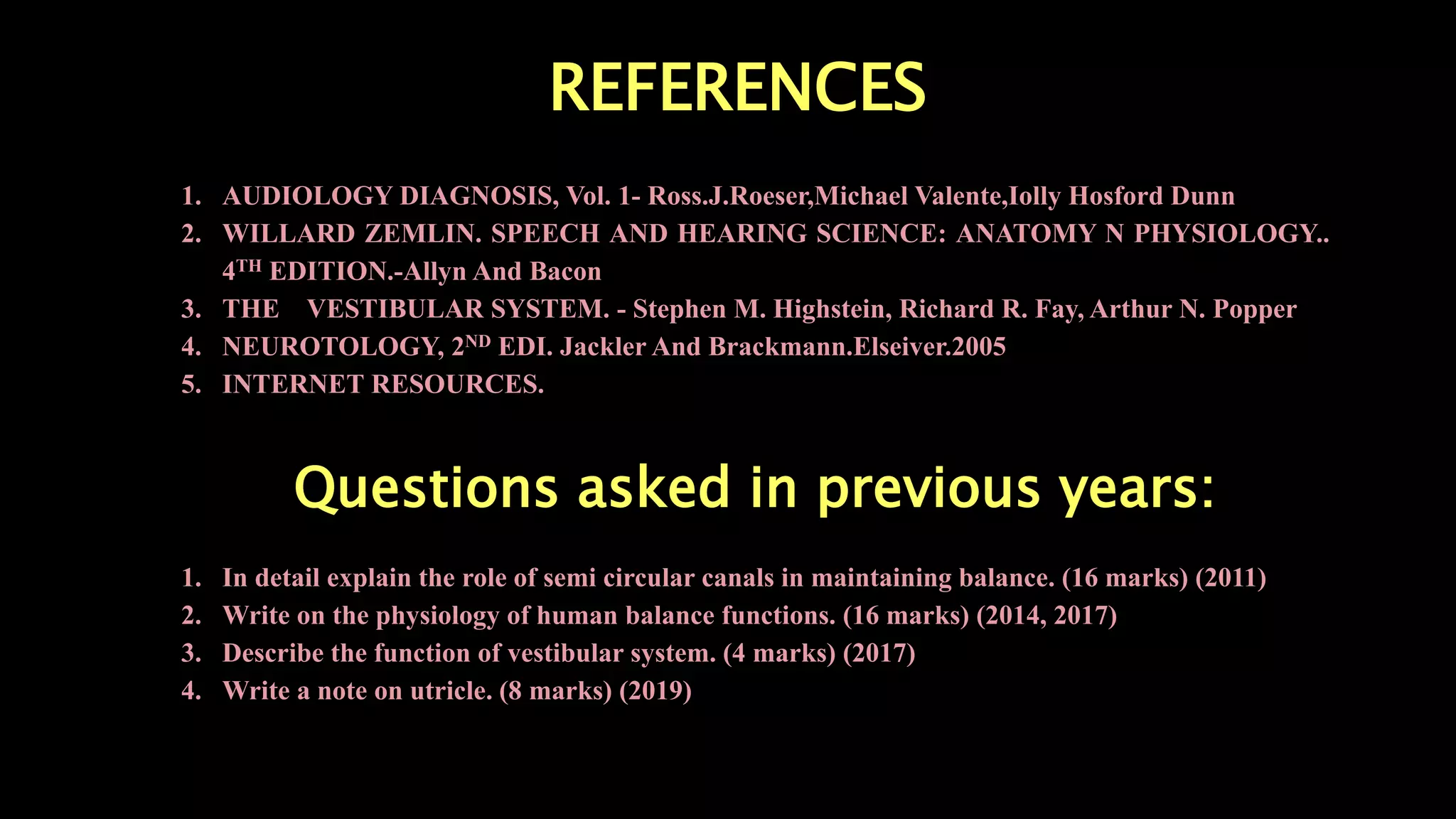 VESTIBULAR SYSTEM MASLP | PPTX