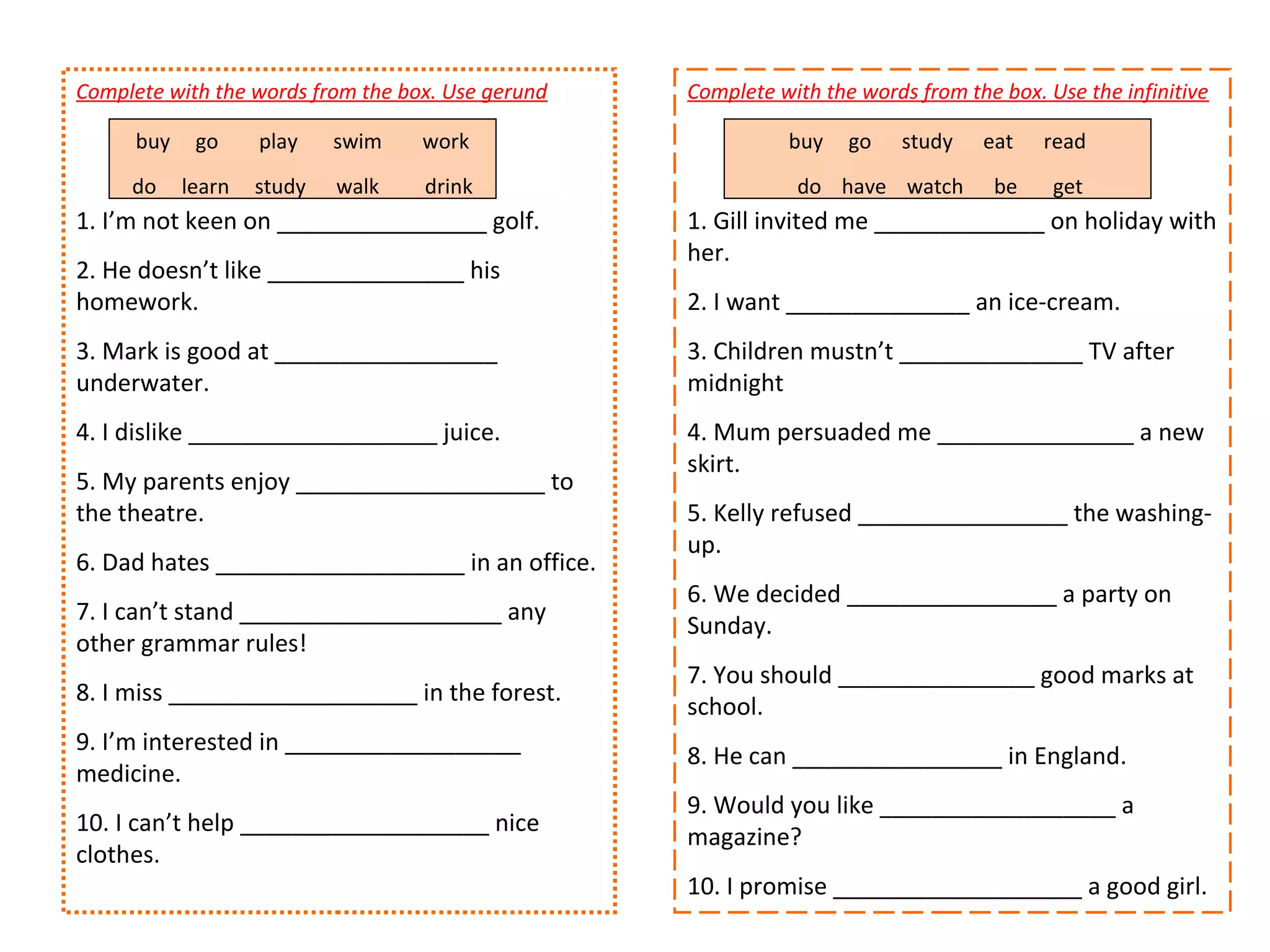 Infinitive vs gerund | PPT