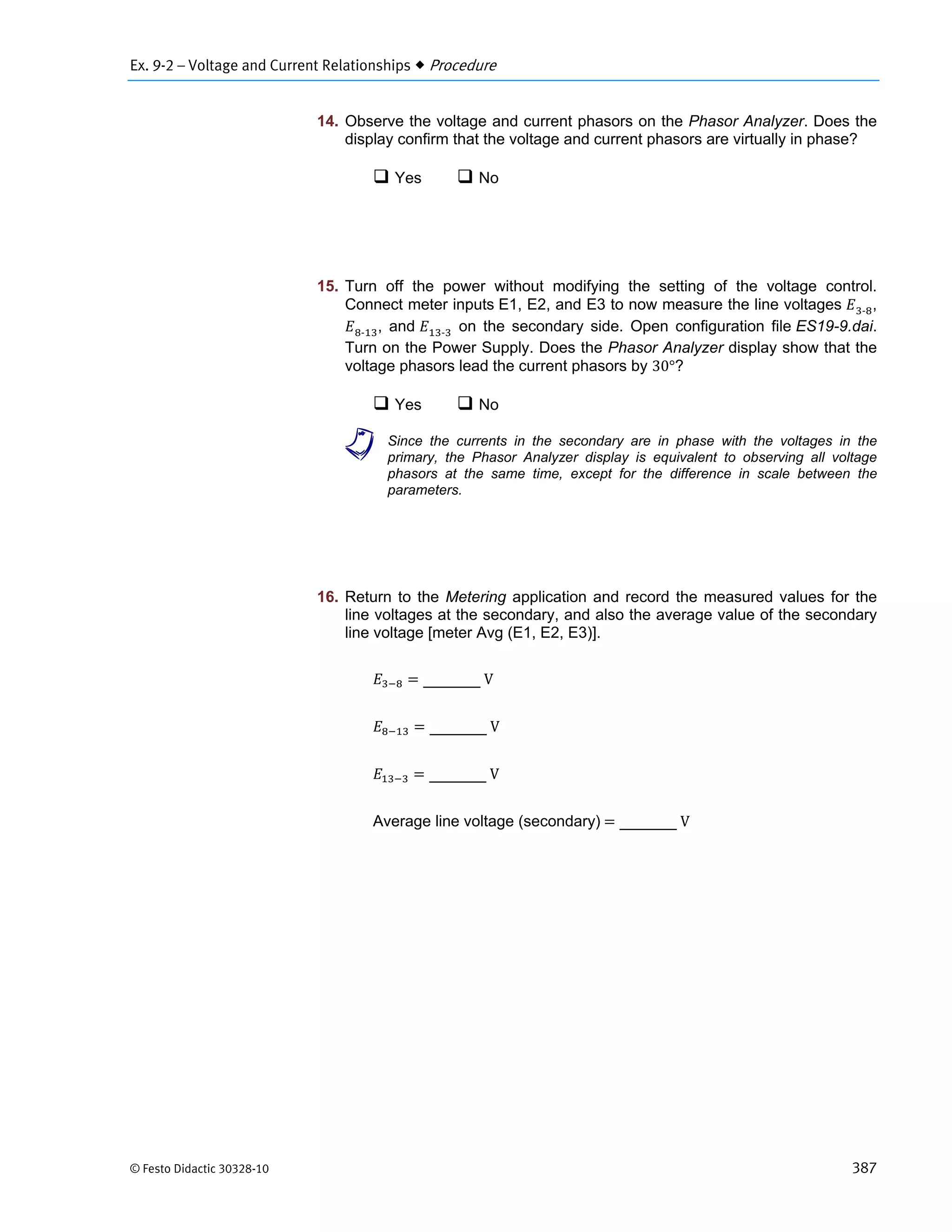 Unit 9 Labvolt Student Manual | PDF