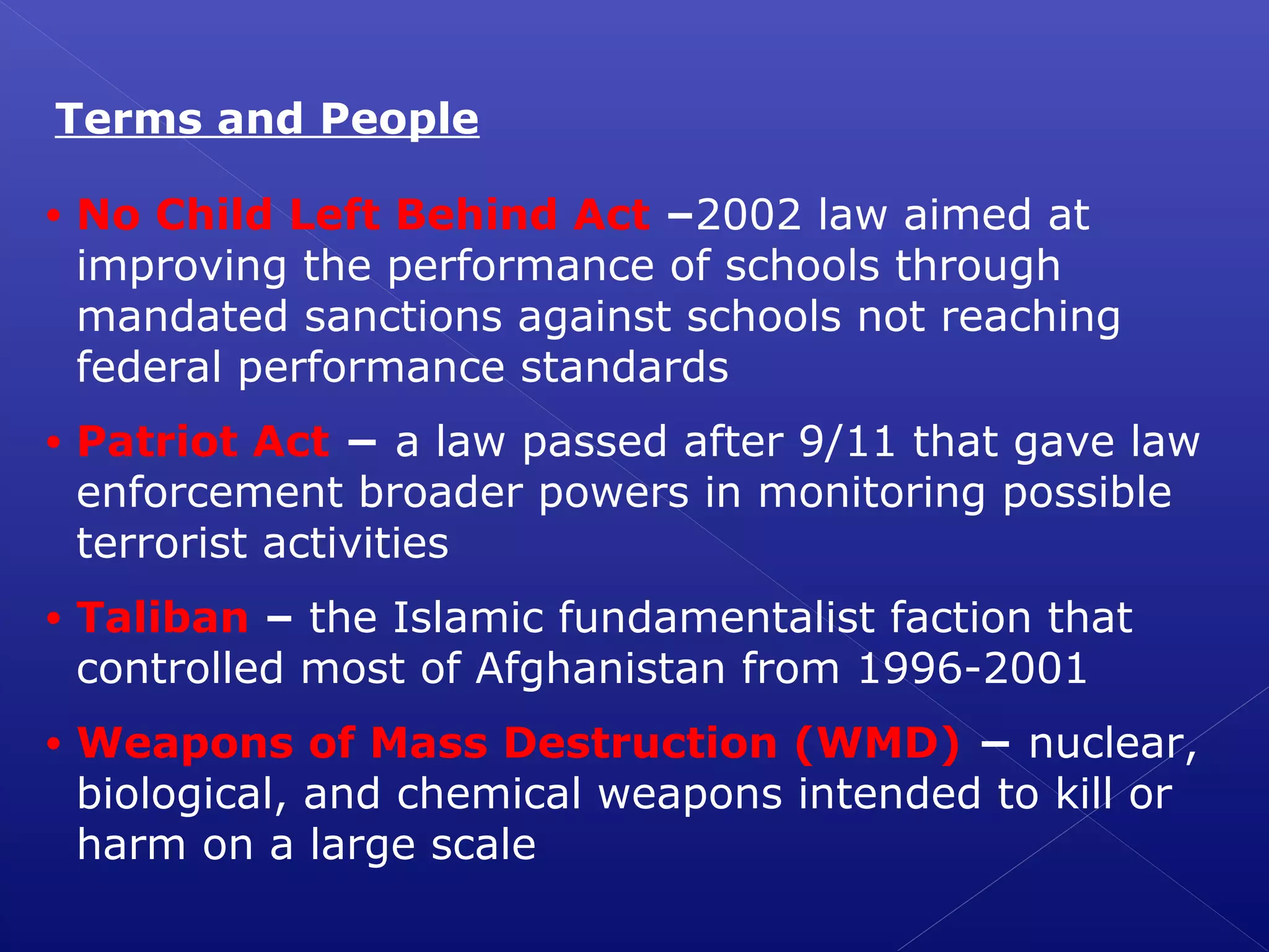 Unit 9 lesson 4 the george w. bush presidency | PPT
