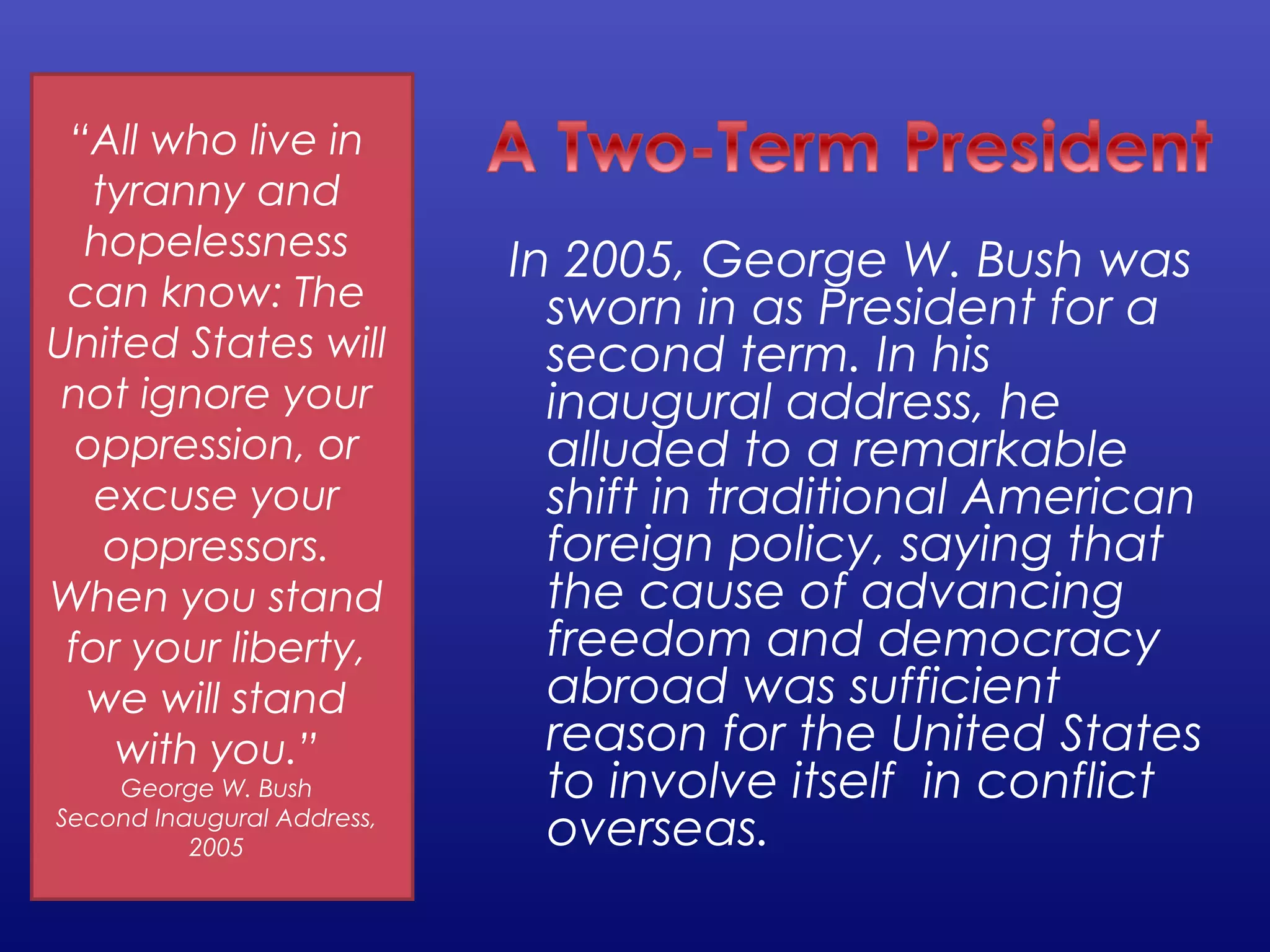 Unit 9 lesson 4 the george w. bush presidency | PPT