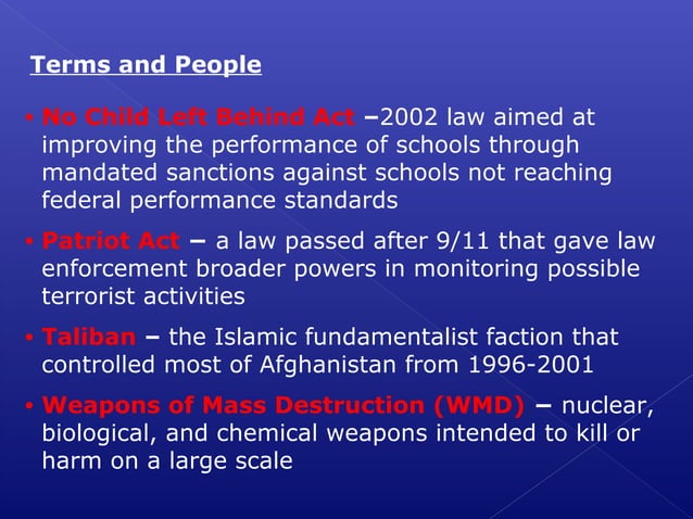 Unit 9 lesson 4 the george w. bush presidency | PPT