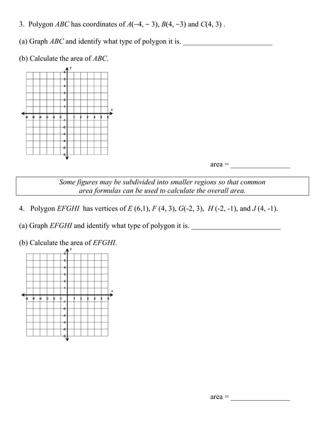 Unit 9 lesson 6 polygons in the coordinate plane | DOCX