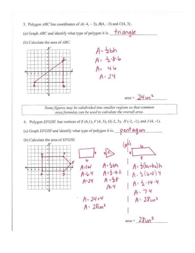 Unit 9 lesson 6 polygons in the coordinate plane | DOCX