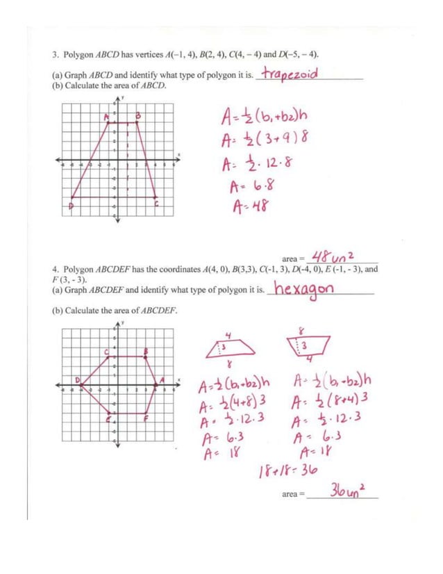 Unit 9 lesson 6 polygons in the coordinate plane | DOCX