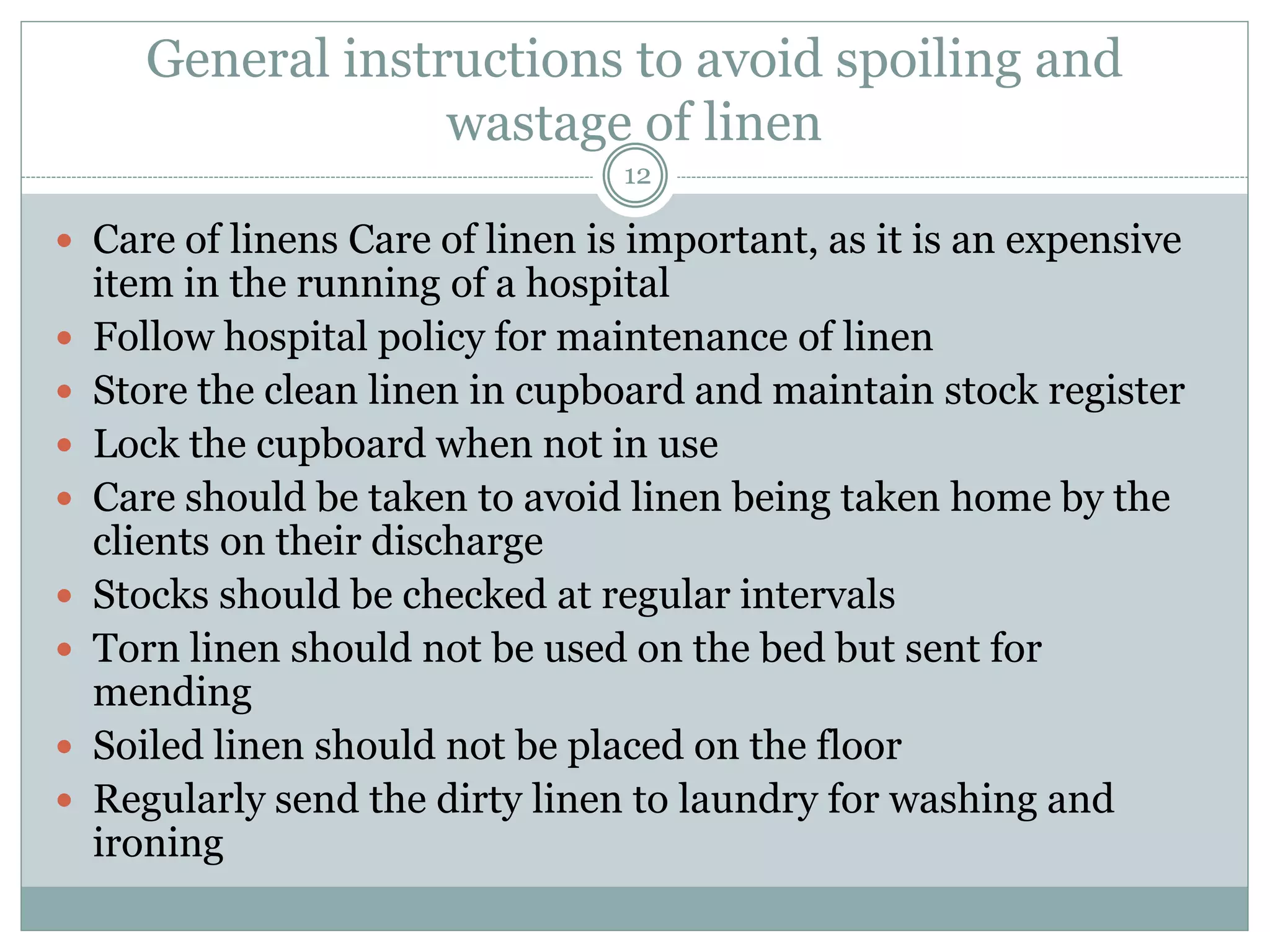 Machinery, equipment & linen | PPT