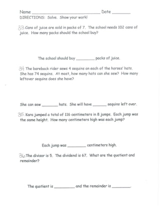 Unit 9 Math Review | PDF