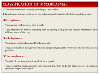 General concept of Mycoplasma and how it is different from bacteria | PDF