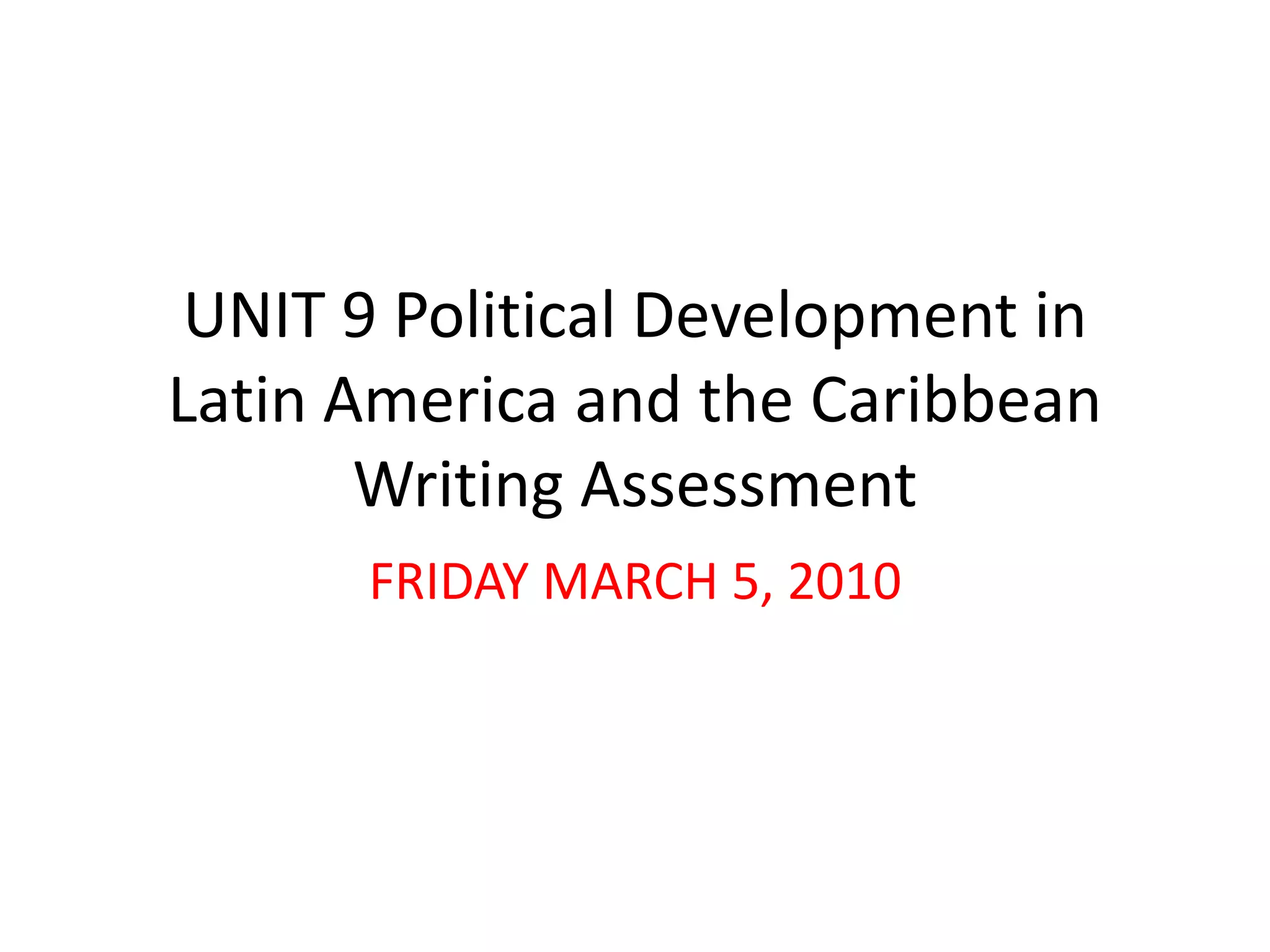 Unit 9 Political Development Study Guide | PPTX