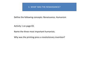 Unit 9 Renaissance and Reformation | PPT