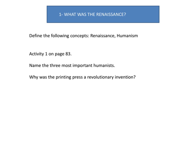 Unit 9 Renaissance and Reformation | PPT