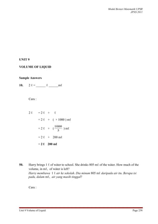 Unit 9 volume of liquid | DOC